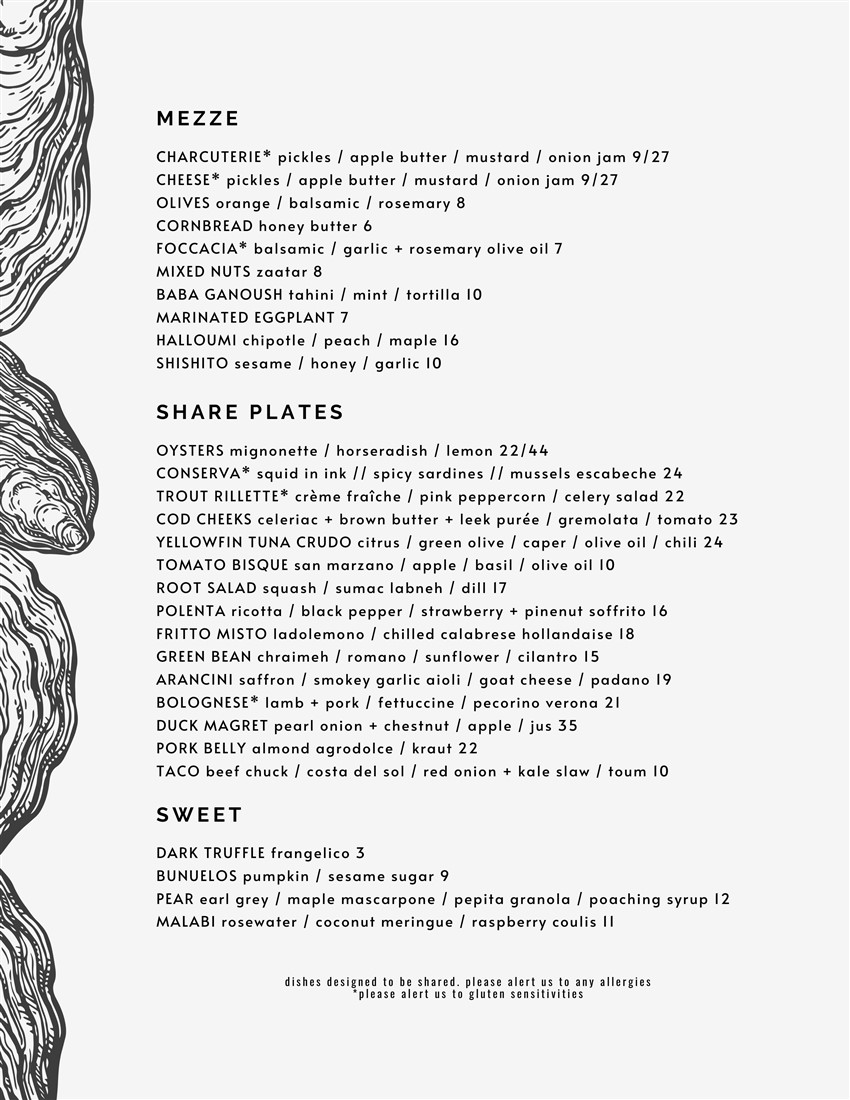 Dine-in Menu